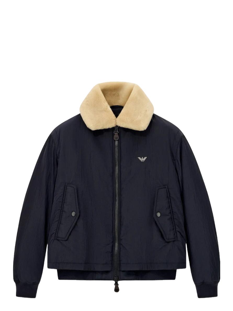 EMPORIO ARMANI Emporio Armani Shearling Collar Aviator Jacket